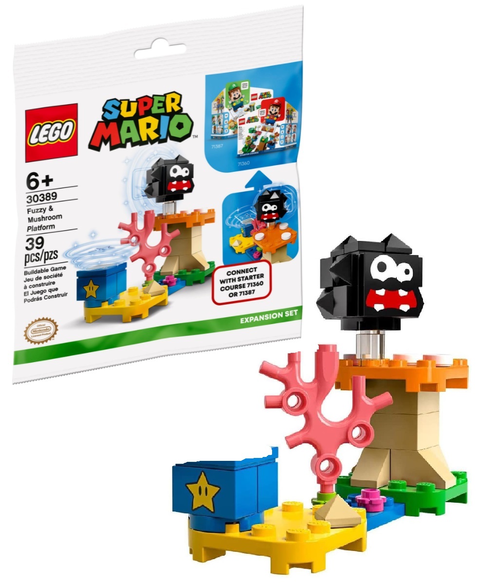 Set de LEGO 30389 de Expansión: Fuzzy y plataforma champiñón de Super Mario